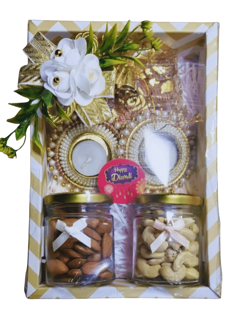 Premium Dry Fruit & Diya Gift Box - Brannia Gifts